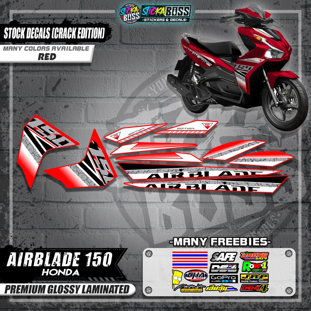 AIRBLADE 150 STOCK DECALS ( CRACK EDITION )【WITH FREEBIES】 | Shopee ...