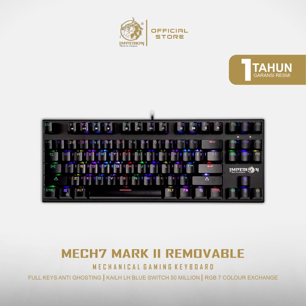 Imperion Mech 7 Mark II Removable Mechanical Gaming Keyboard, RGB ...