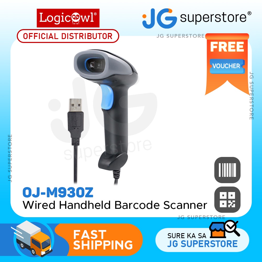 LogicOwl OJ-M930Z USB Wired 1D 2D QR Handheld Barcode Scanner for ...