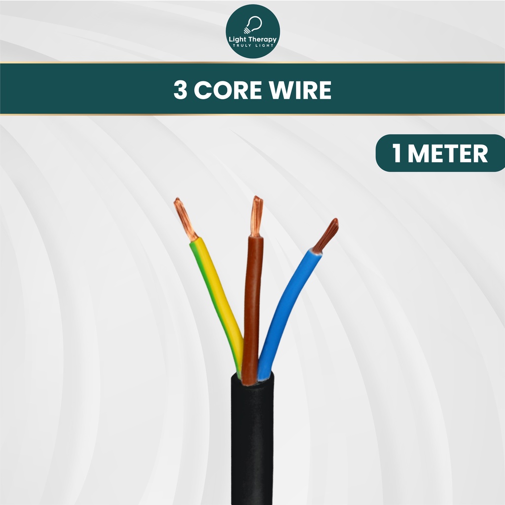 1 Meter Wire Cable TRS Black Wire 3 Core | Shopee Philippines