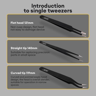 Deli 3Pcs/Set Anti-static Precision Tweezer Set Industrial Repair ...