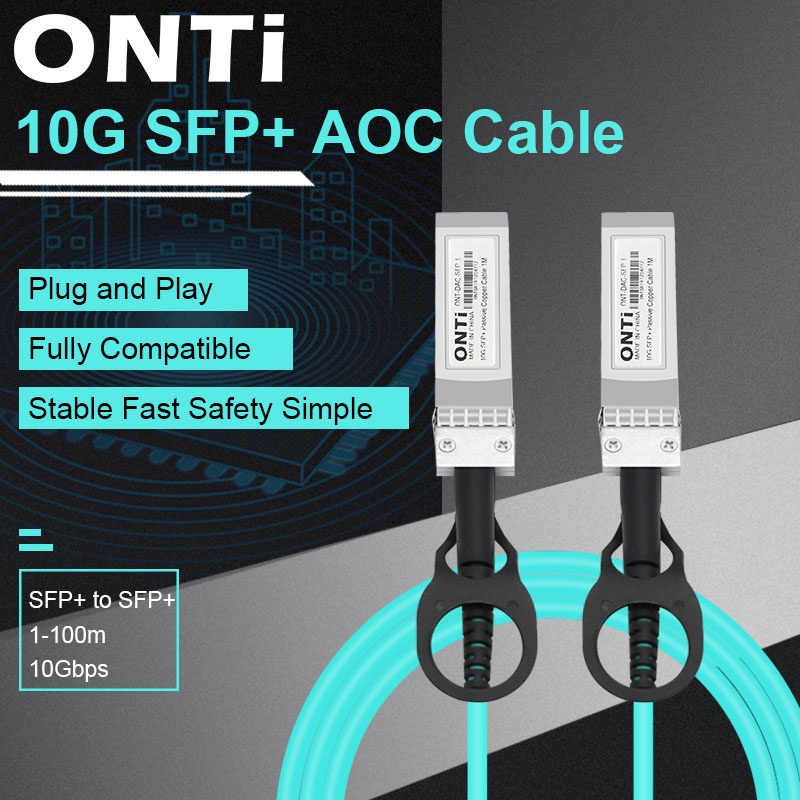 ONTi 10G AOC Cable SFP+ Module 1m/3m/5m/10m/30m Active Optical Cable ...
