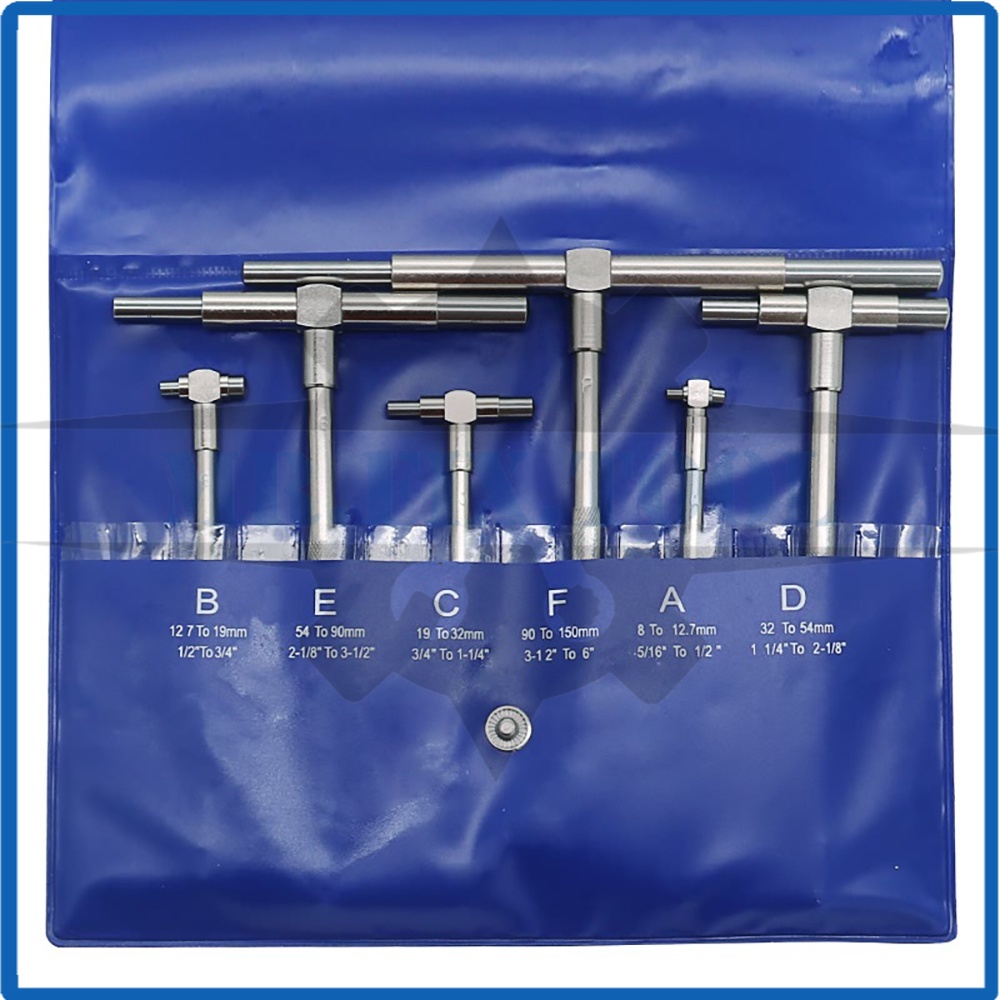 6Pcs/Set 8-150mm Telescopic Gauge Set Micrometer Measurement Bore ...