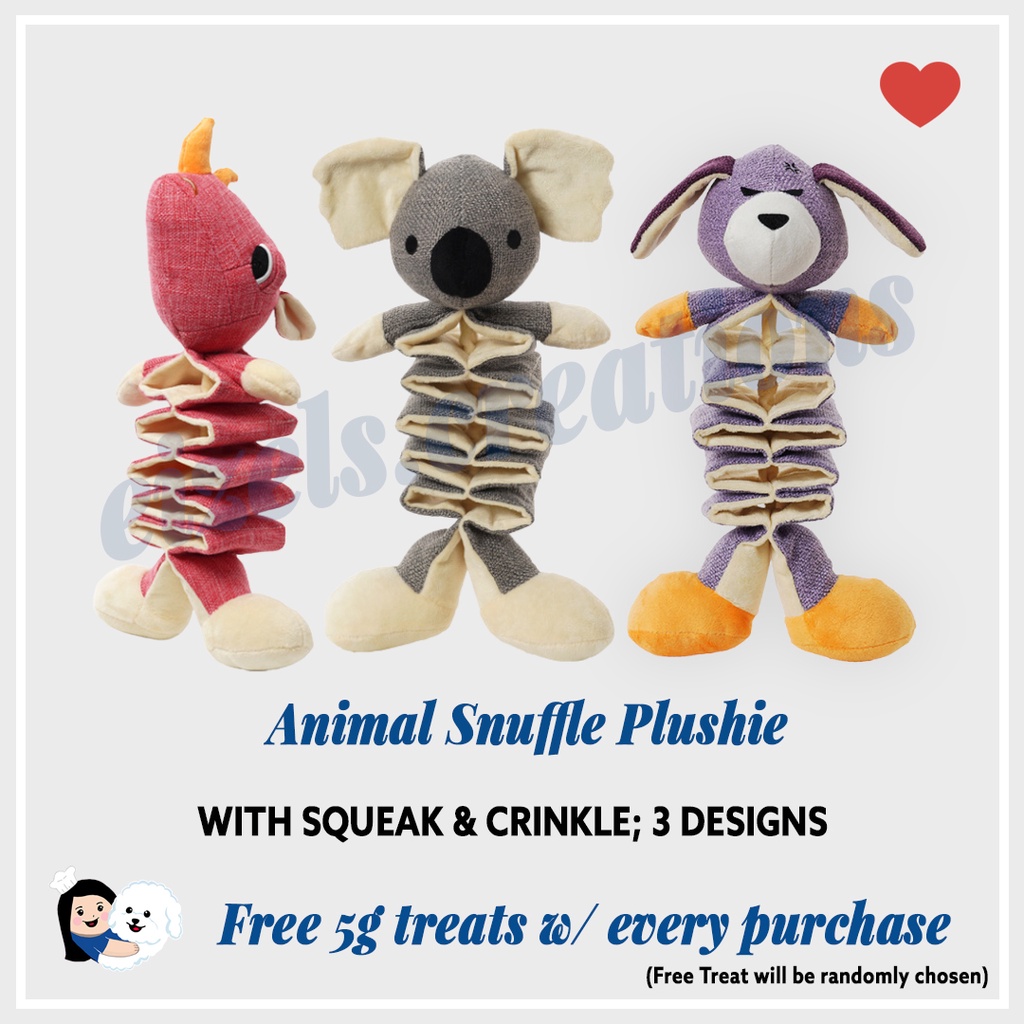Animal Nosework Snuffle Plushie w/ Crinkle & Squeak Cute Toy for Dogs ...