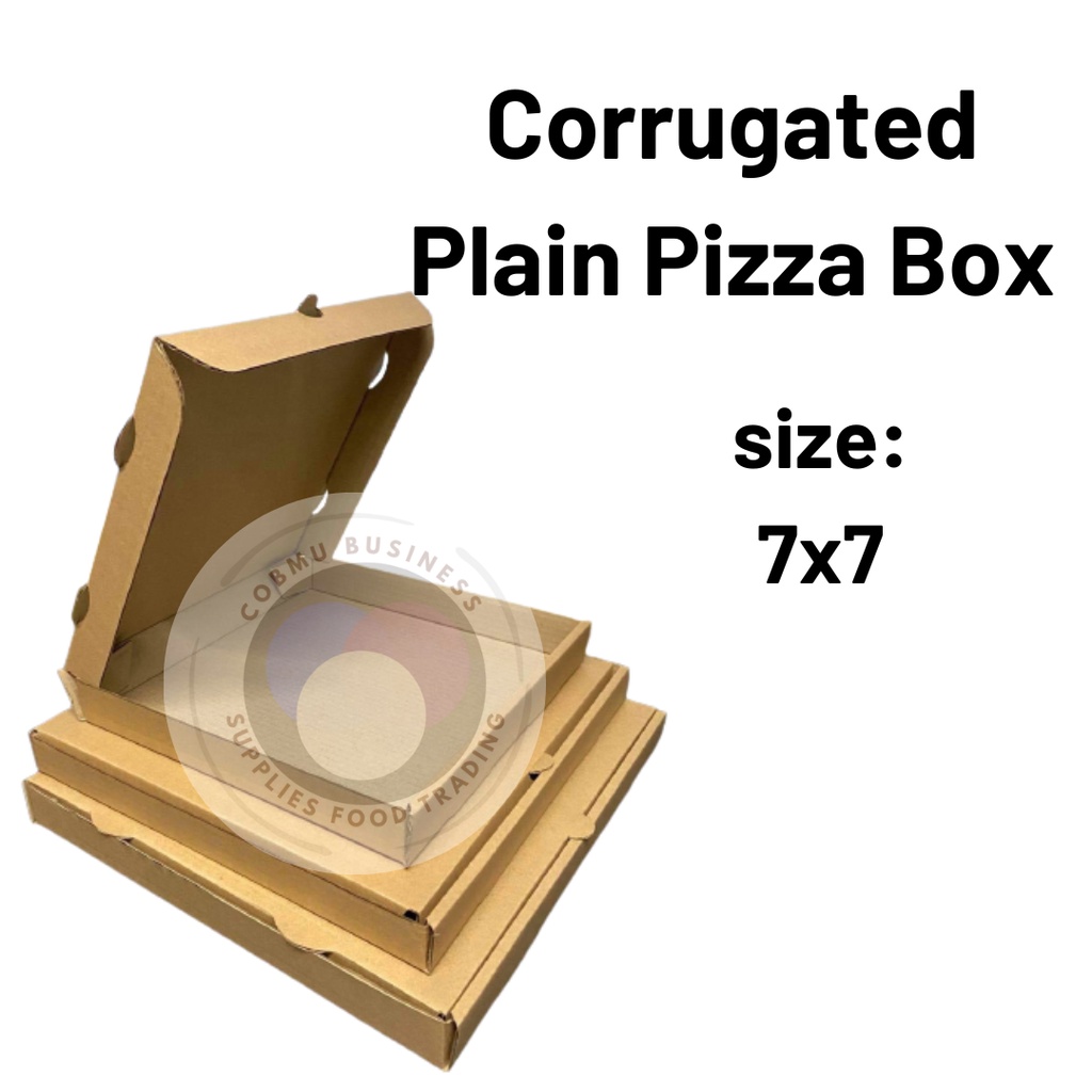 Corrugated Plain Pizza Box 7x7x1.25 (50pcs) | Shopee Philippines