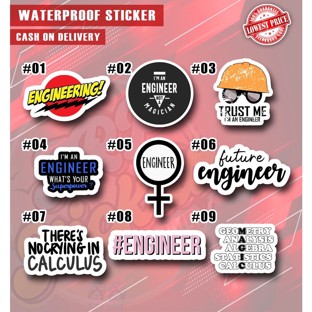 Engineer/Medical Motivational Waterproof Stickers | Shopee Philippines