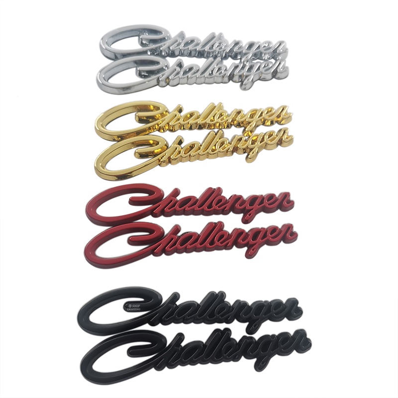 2 x Metal Gold Red Black Red Challenger Letter Car Auto Rear Side ...