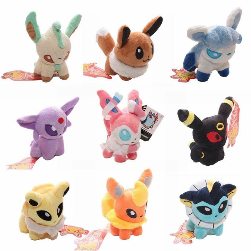 Pokemon Eevee Stuffed Toys Eeveelution Jolteon Sylveon Flareon Umbreon ...