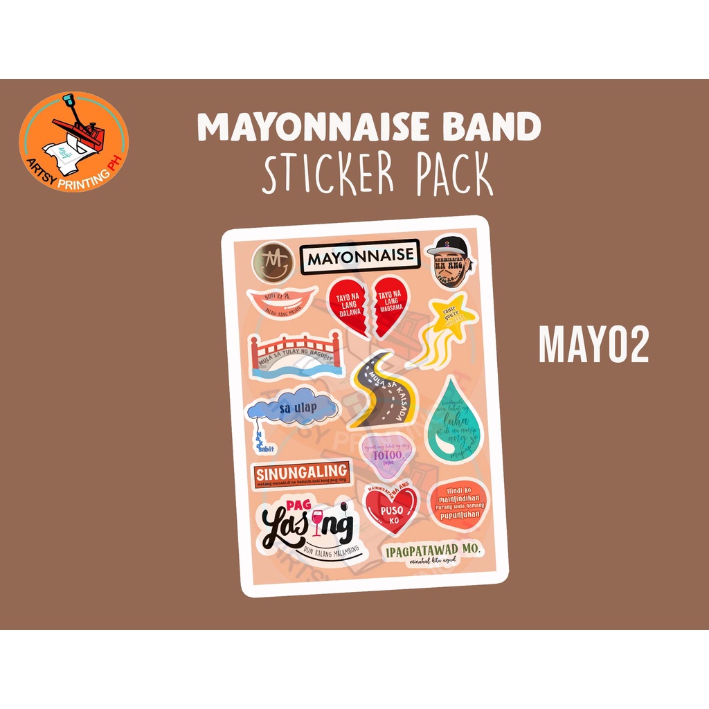 ARTSY - MAYONNAISE BAND STICKER PACK SOLD PER SHEET | Shopee Philippines