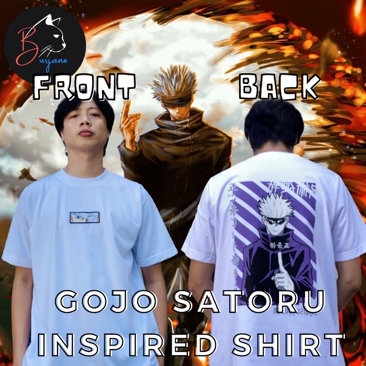 GOJO SATORU INSPIRED SHIRT WITH BACKPRINT AND EMBROID FRONT | Shopee ...