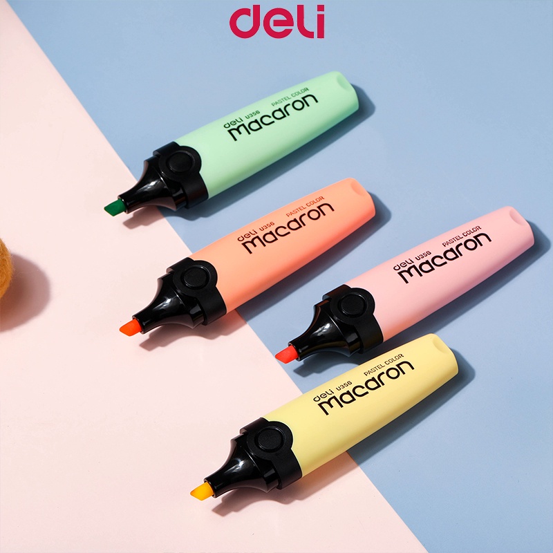 Deli 4 Colors Highlighter Marker Pen Macaron Pastel Markers Stationery ...