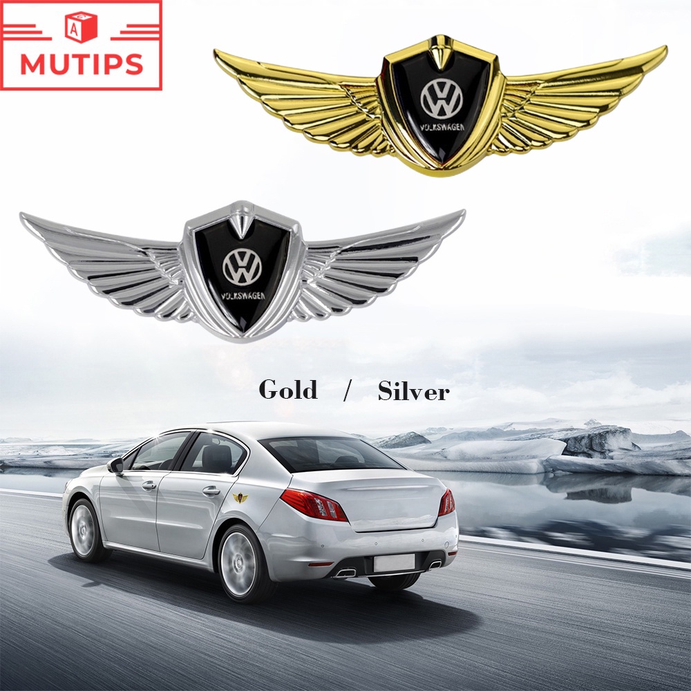 Volkswagen Car Body 3D Metal Logo Wings Sticker Decoration Emblem For ...