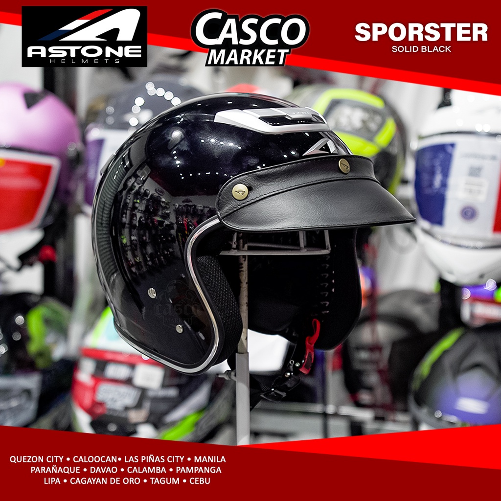 ASTONE SPORSTER OPEN FACE CLASSIC HELMET SINGLE VISOR | Shopee Philippines