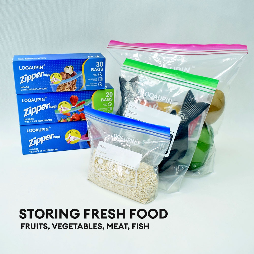Zipper Bag Airtight Plastic Resealable Bag Label Fresh Keeper Snack ...