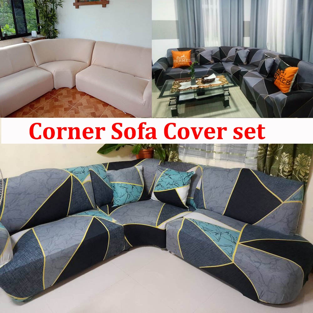 Corner Sofa Cover Set Stretchable Corner Set Cover Christmas Home Decoration Furniture Covers