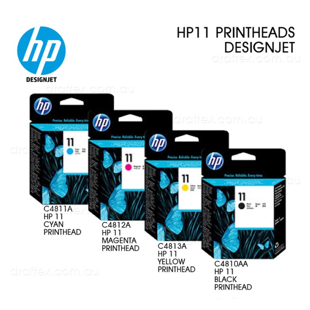 HP 11 Printhead Black Cyan Yellow Magenta (C4810A) (C4811A) (C4813A ...