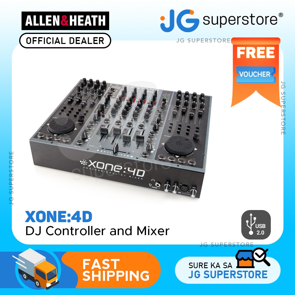Allen & Heath XONE 4D - Hybrid Analog DJ Mixer, MIDI Controller, & USB ...
