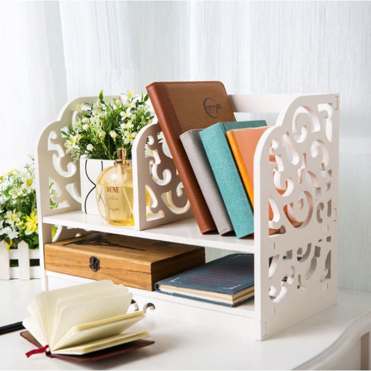 J'ice "Desk Bookshelf Bookcase Office Storage Rack Simple Desktop ...