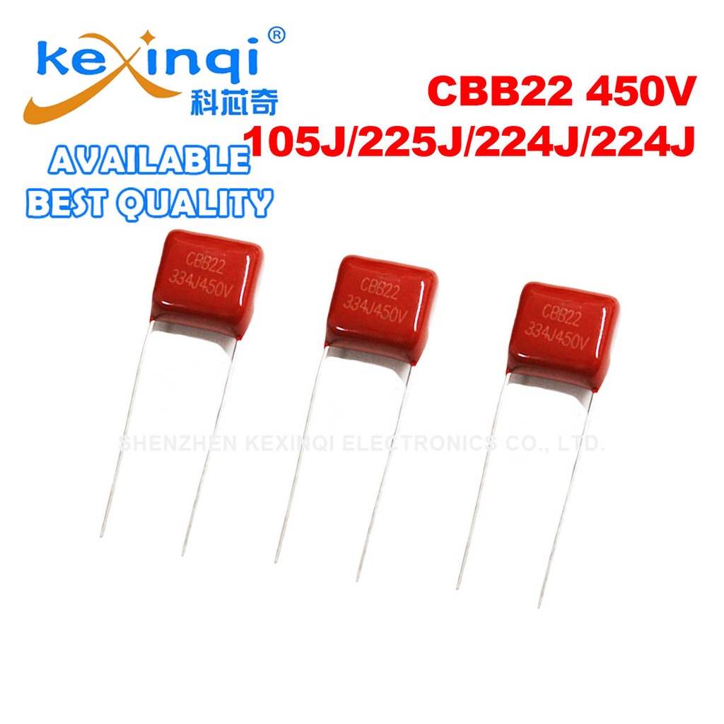10pcs/lot 10pcs/lot 450V 1uF CBB22 CBB21 Polypropylene Film Capacitor Pitch15mm 10mm 105J 1UF ...
