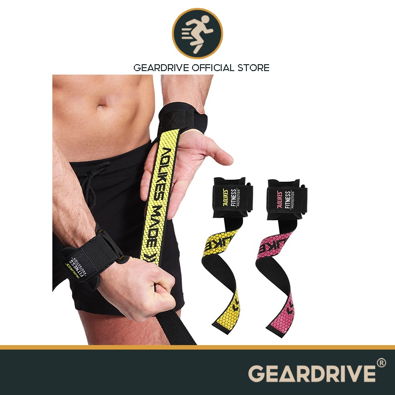GEARDRIVE Weight Lifting Straps With Wrist Support For Weightlifting ...