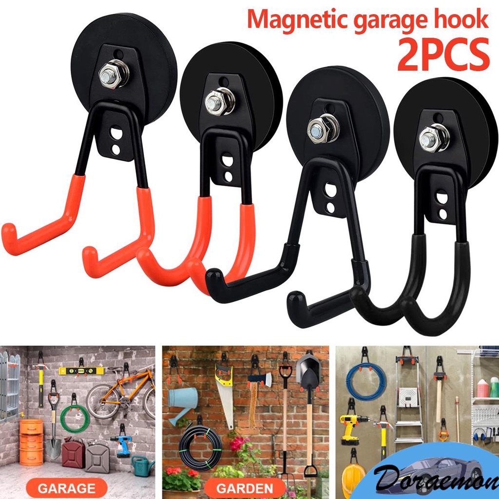 2Pcs Garage Magnetic Hooks Heavy Duty Magnetic Hangers with Anti-Slide ...