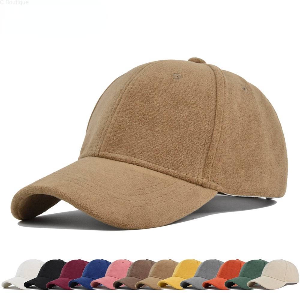 solid color suede cap for men plain baseball cap for woman dad hat sun ...