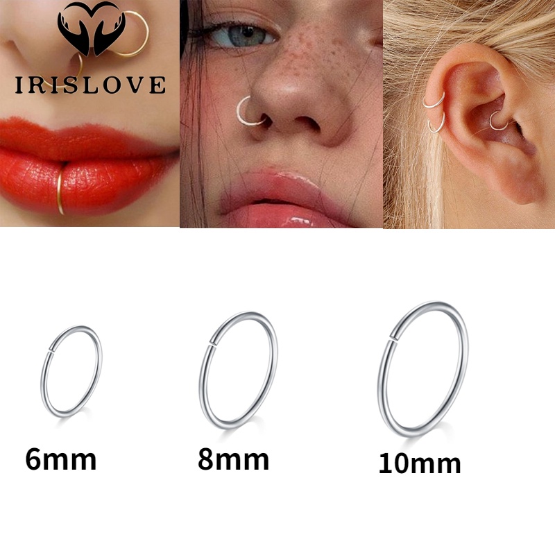 Irislove 1Pair Cool S925 Silver Hollow Circle Hook Earring for Women ...