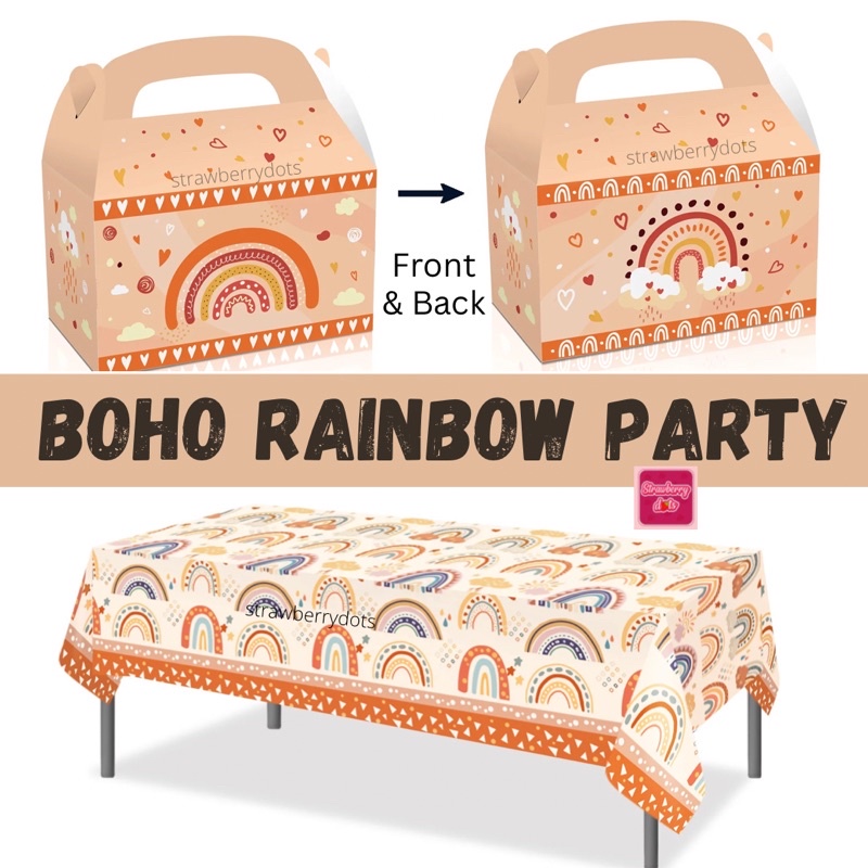 2pcs Boho Rainbow Party Lootbox Boho Rainbow Party Boho Rainbow Theme ...