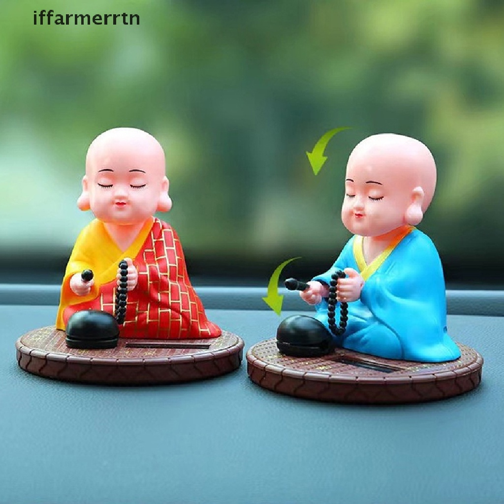 iffar Solar Powered Bobble Shaking Head Dancing Toy Buddhist Monk Doll ...