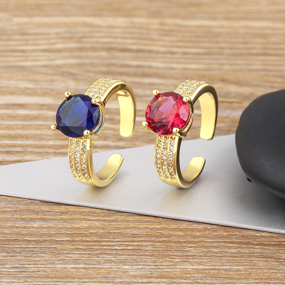 New Design Trendy Ring For Women Crystal Stone Shiny Luxury Lady Rings ...