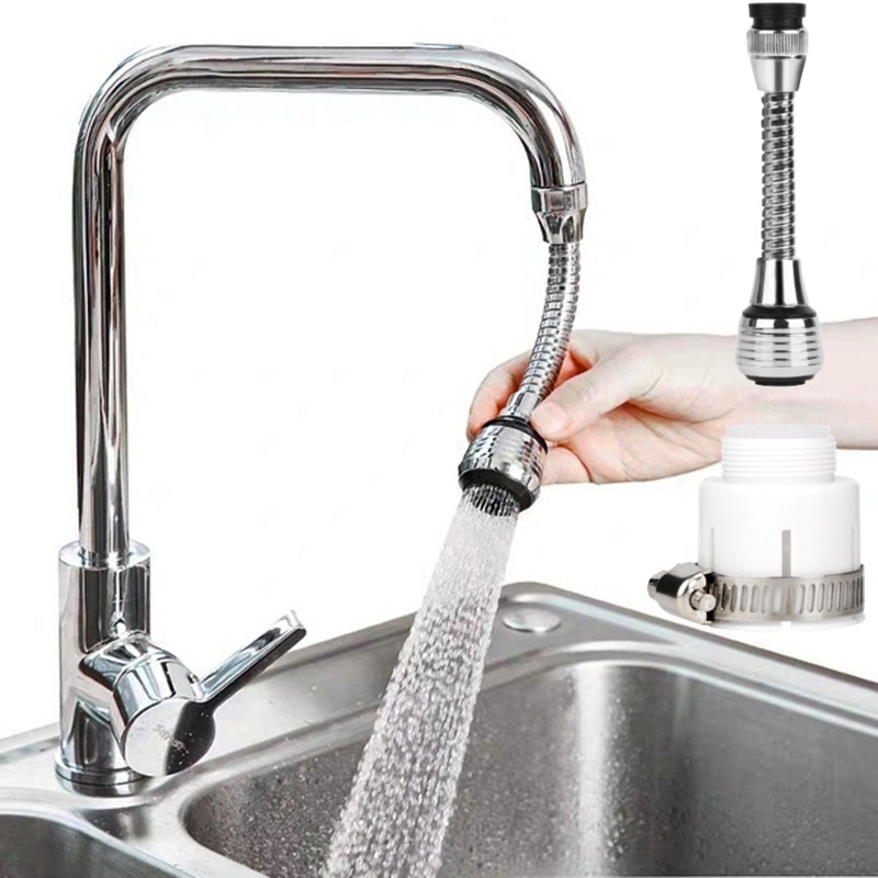 360 Rotating Adjustable Kitchen Faucet Extender High Pressure Water Tap ...