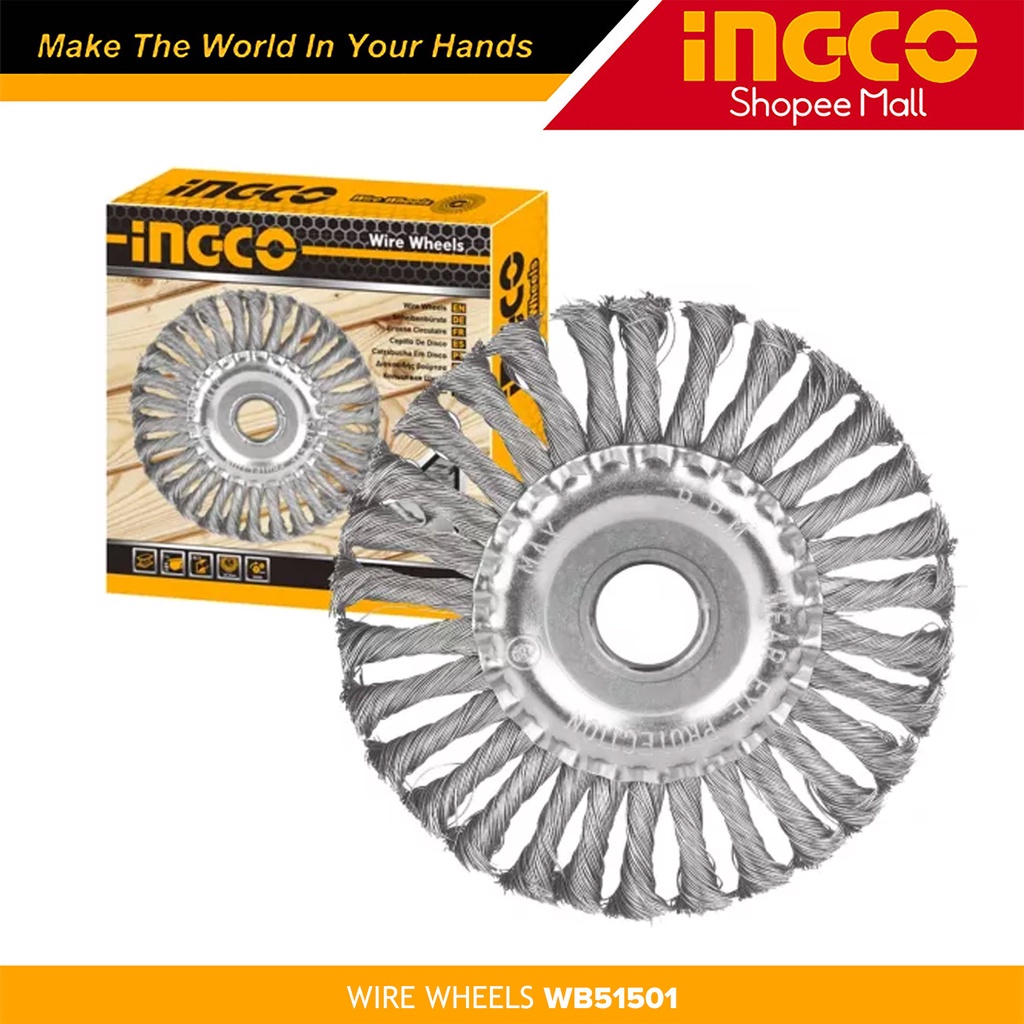 INGCO 5"-7" Inch Wire Wheels for Removal of Rust Deburring, Scale, and ...