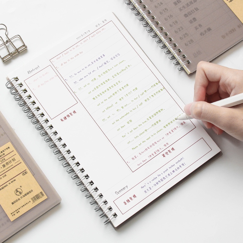 Gray Transparent Ring bind Cornell Plan Abstract Hand Book A5 Student ...