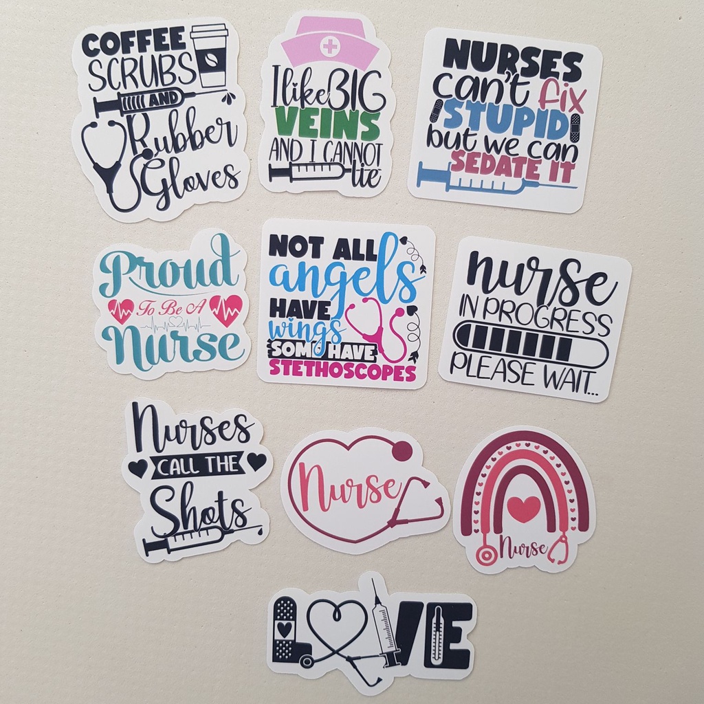 Nurse Themed Vinyl Stickers | Waterproof Vinyl Stickers | Shopee ...