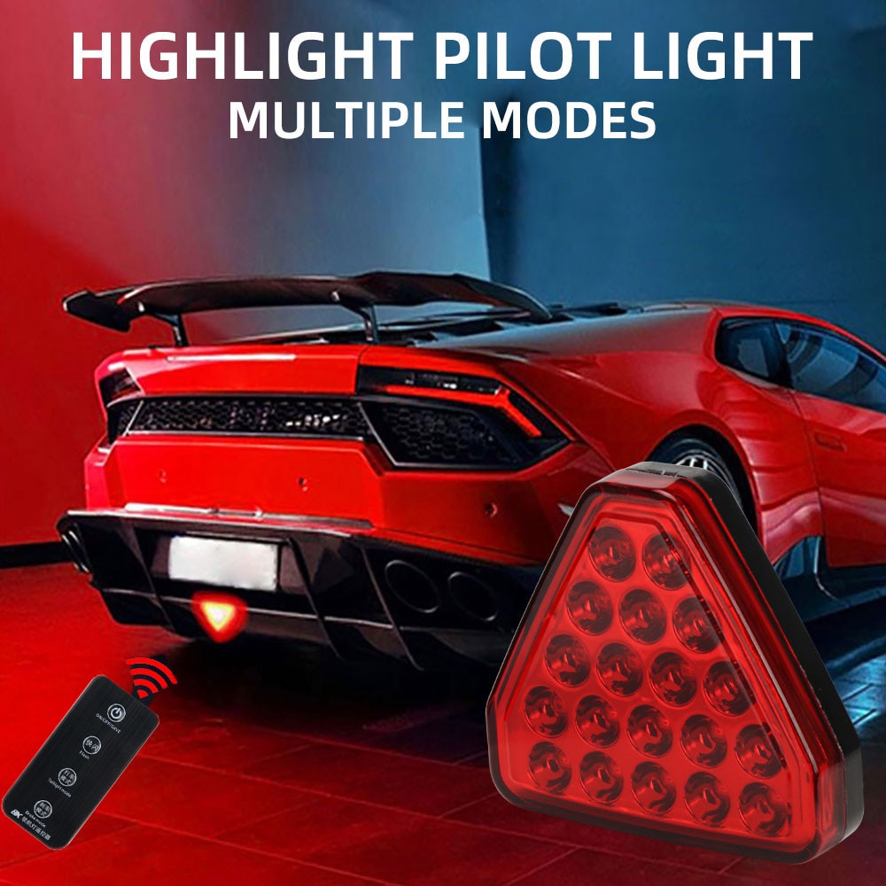 1pcs Car Triangle Style Light Pilot Stop Safety Sporty Rear Third Brake ...