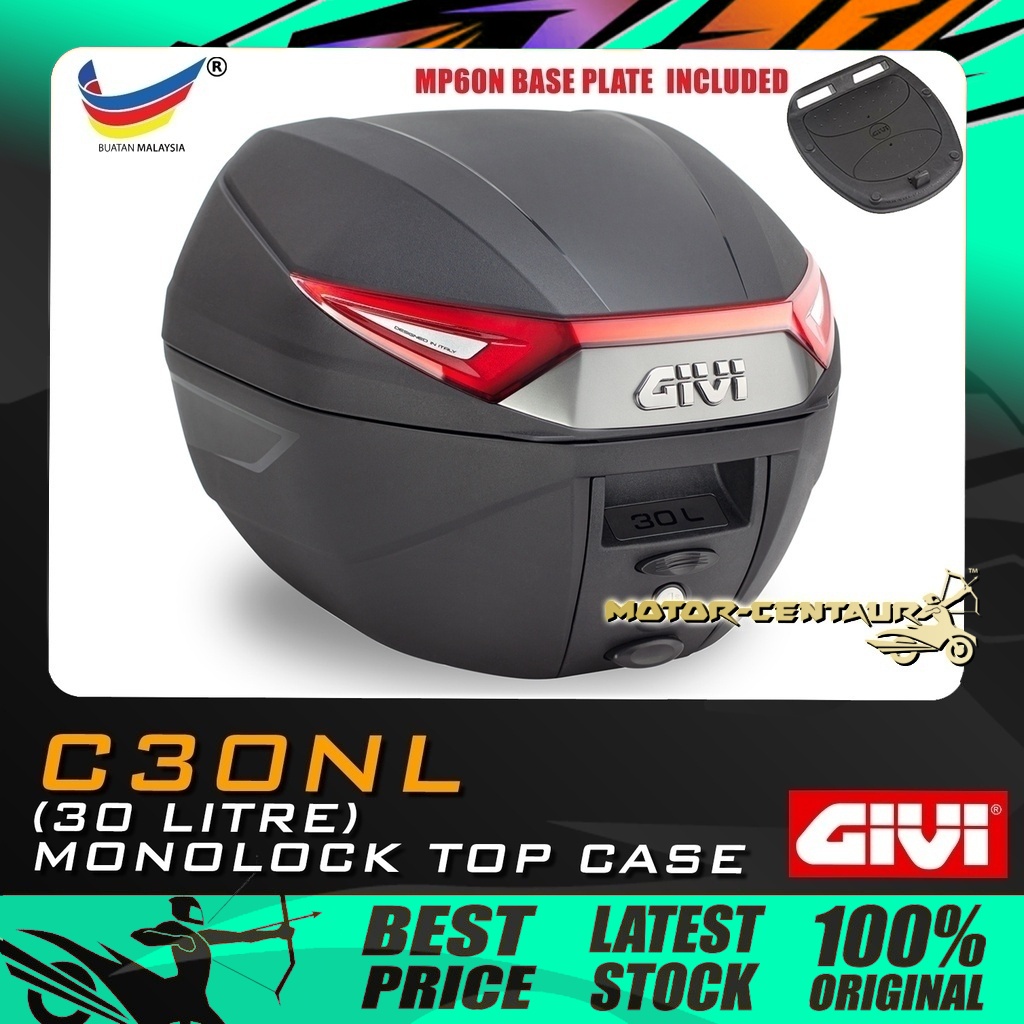 KOTAK/BOX GIVI MONOLOCK TOP CASE C30 C30NL-MY (RED REFLECTOR) Givi Top ...