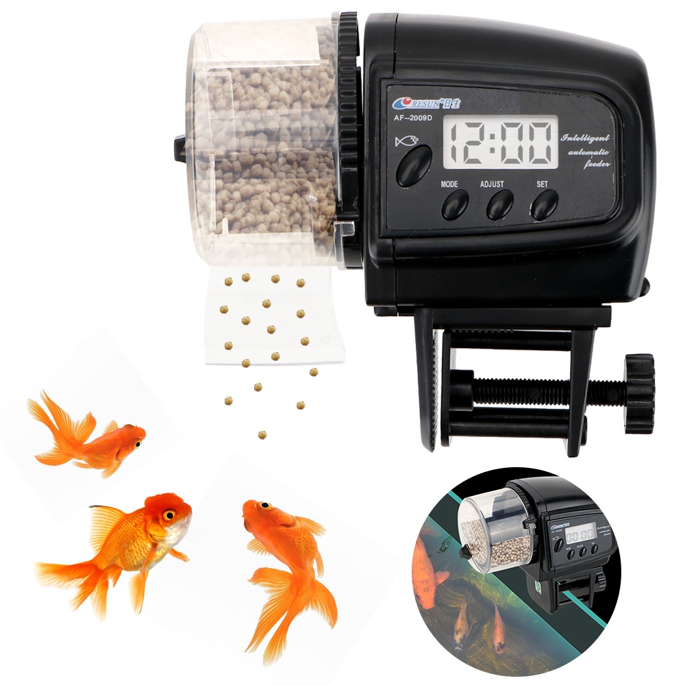 Aquarium Tank Fish Feeder Food Timer LCD Auto Feeders Display ...