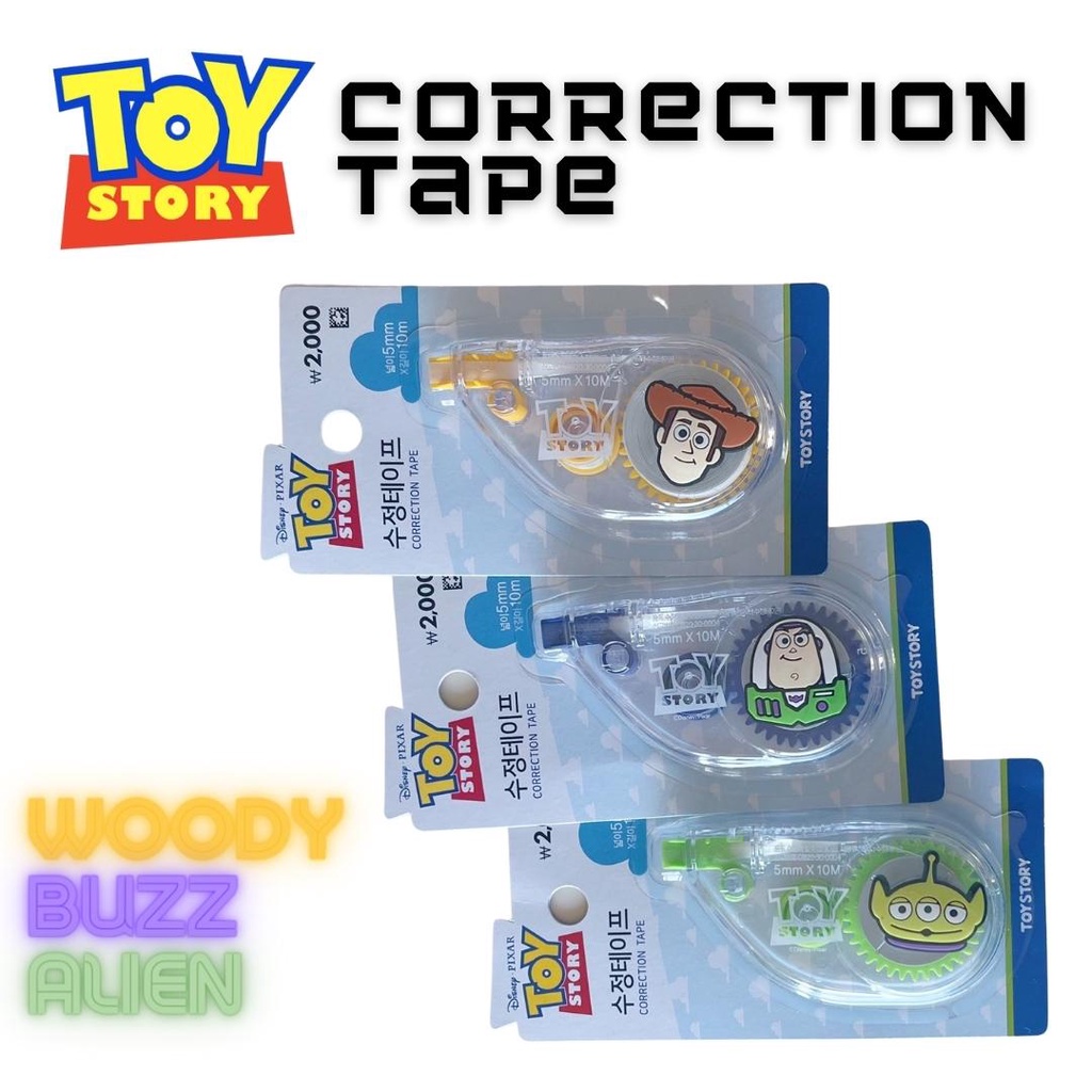 ♥from KOREA♥ DAISO X PIXAR, Toy Story Correction Tape / Woody, Buzz ...