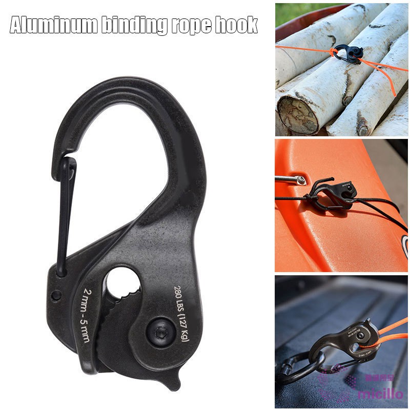 Cord Tightener Lightweight Tie-Down Rope Carabiner Aluminum Binding ...