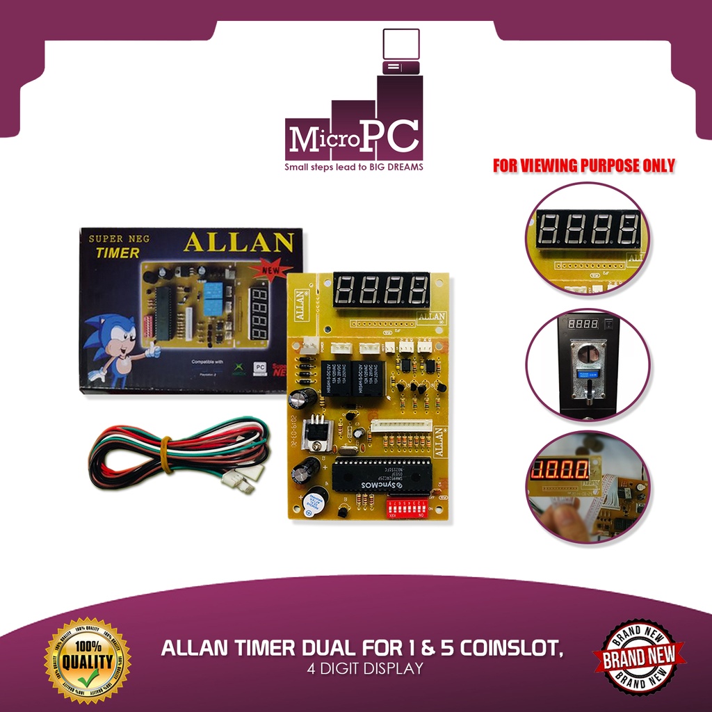 ALLAN TIMER FOR COINSLOT, 4 DIGIT DISPLAY, BEST FOR PISONET and WIFI ...