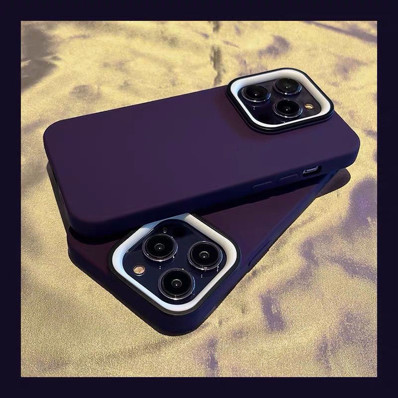 Purple Frosted Silicone Phone Case for IPhone 14 13 12 11 Pro X XS Max ...