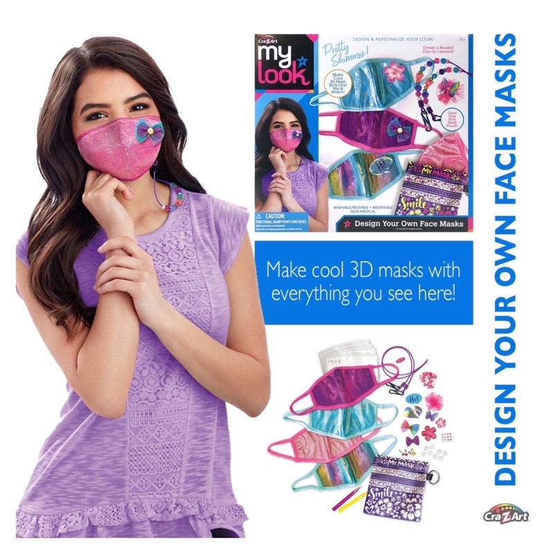Artificial Kit Decorated Fabric Mask Cra-Z-Art My Look Design Your Own ...