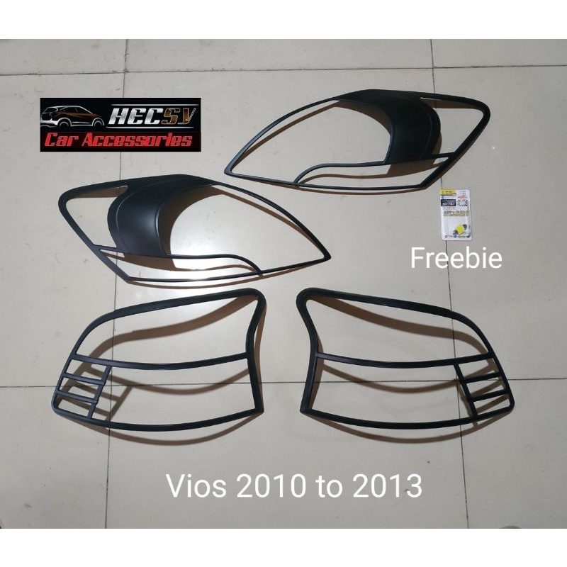 Vios Batman 2010 2011 2012 2013 Black Headlight Taillight Cover Garnish ...