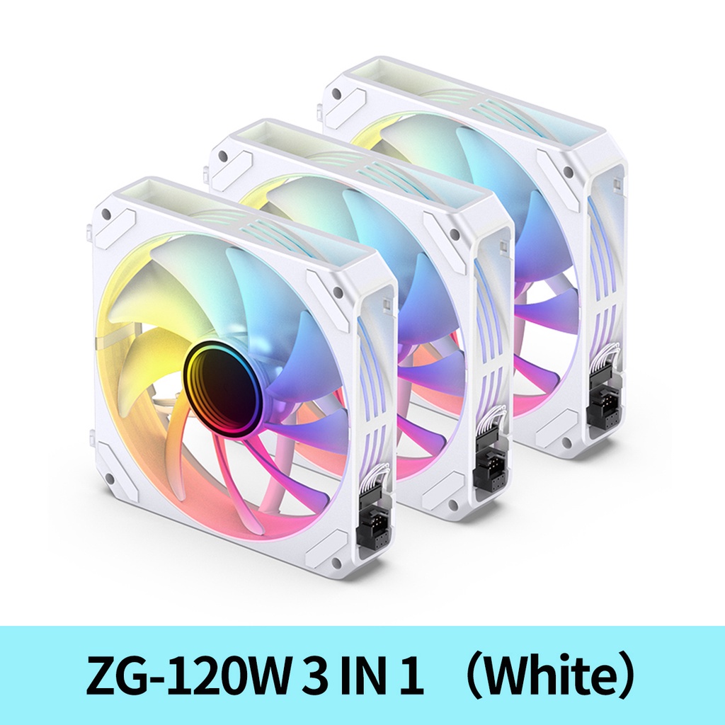 Jonsbo ZG-120 ARGB Building Block Fan Black White Splicable Tandem ...