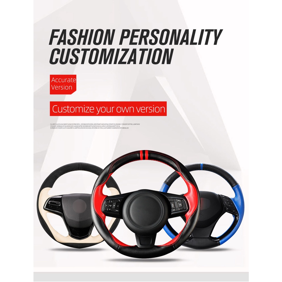 Handsewing Black Artificial Leather Steering Wheel Covers for Isuzu mu ...