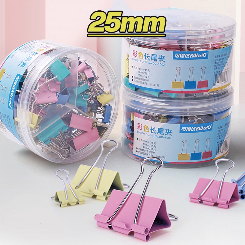 25mm Binder clip Multiple colors Fold Back Clip Metal Binder Clips ...