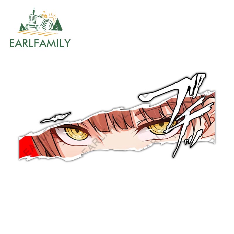 EARLFAMILY 13cm x 5.8cm for Makima Chainsaw Man Eyes Car Stickers ...