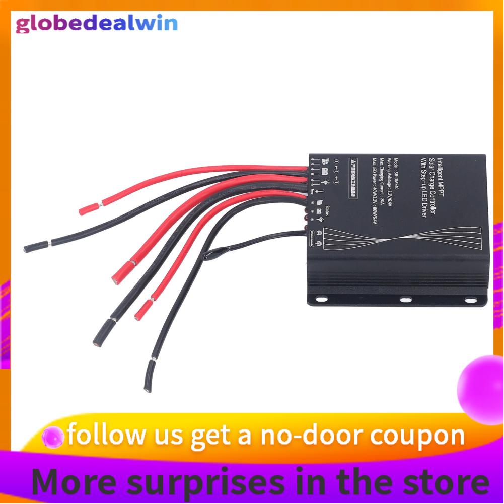 Globedealwin MPPT Solar Charge Controller 20A 40W 80W IP67 Waterproof ...