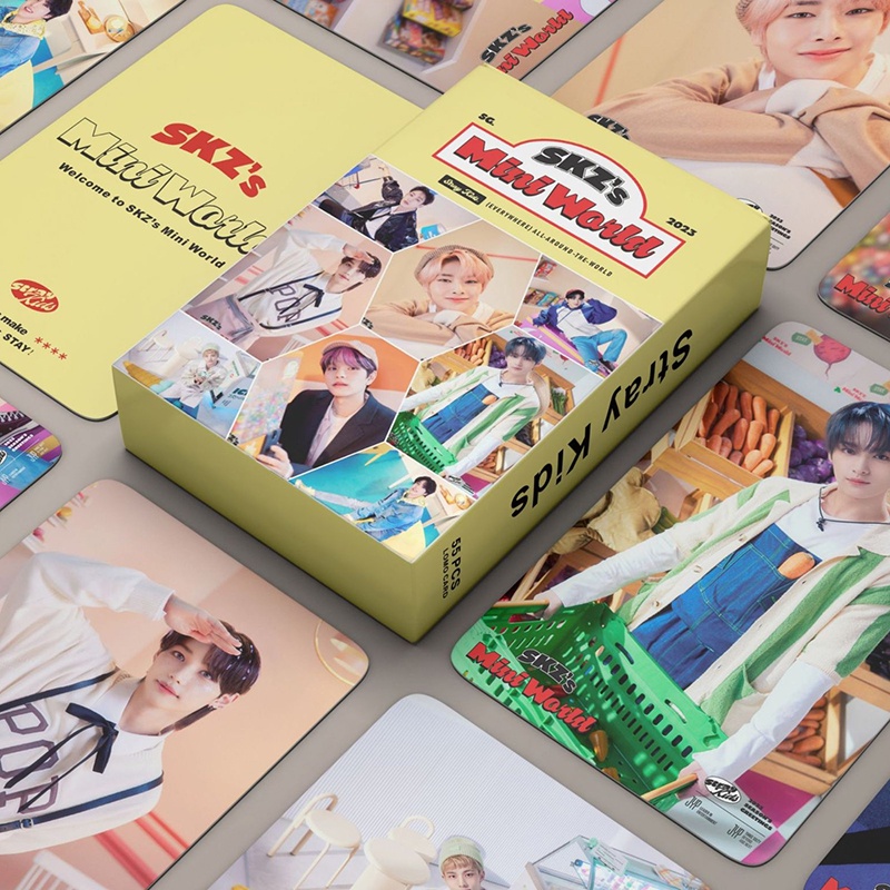 55pcs/box Stray Kids Photocards 2023 Season's Greetings LOMO Card Postcard Collection Card ...