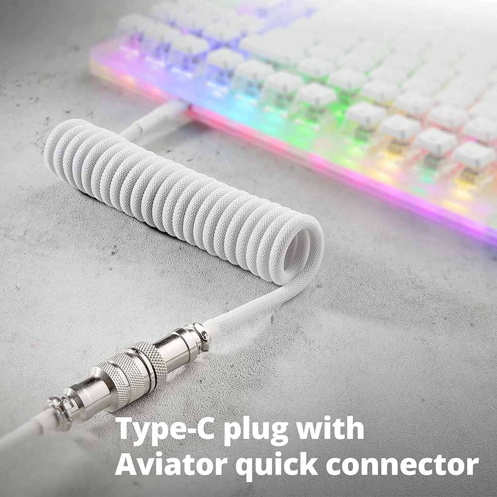 [5DD COD] Type C Coiled Cable for Gaming Keyboard, Double-Sleeved ...